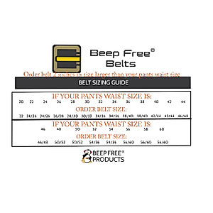 Beep Free 1 3/8" Strap Leather Belt | Black | 30-32 | Airport Friendly | Metal Free