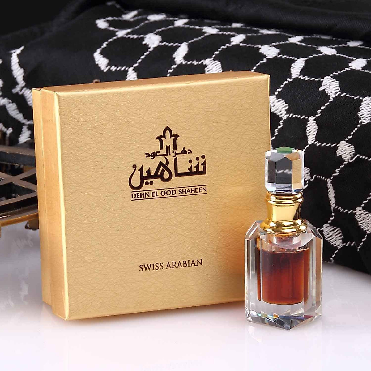 Dehn El Oud Shaheen 6mL | Alcohol Free and Natural Oudh Attar | Oudh Wood (Agarwood) Sourced from Indonesia and Cambodia | Perfume Oil for Men and Women | by Fragrance Artisan Swiss Arabian of Dubai