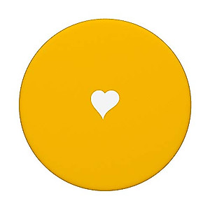 Cute Hand Drawn White Heart - Yellow Minimalist Love symbol PopSockets PopGrip: Swappable Grip for Phones & Tablets