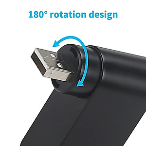 MatureGirl USB Adapter Splitter 4-Port Extender, USB 2.0 180 Degrees Rotating USB Multiport Hub Adapter Dock for Desktops, U Disks, Laptops, Flash Drives,Supprt SD, TF Card Reader (White)