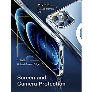 SONVICTY LIFE [2 in 1] Magnetic Clear Case for iPhone 13 Pro Max + 1x Magnetic Leather Wallet Card Holder, [Anti-Yellowing] [Mil-Grade Drop Tested] Compatible with All MagSafe Accessories, 6.7" Blue