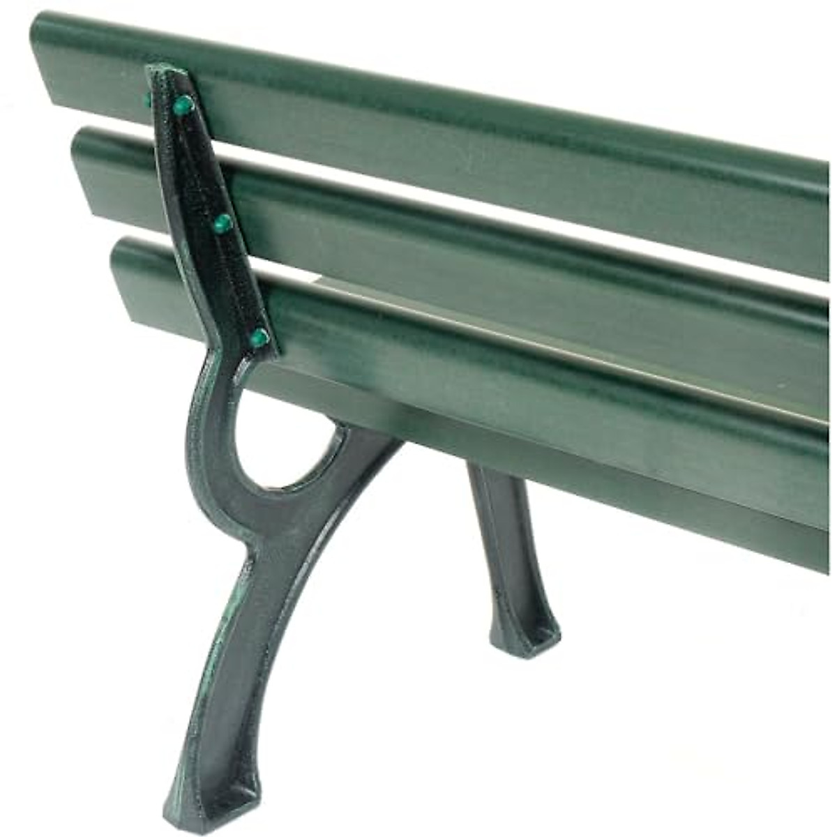 Global Industrial 4'L Park Bench with Backrest, Recylced Plastic, Green