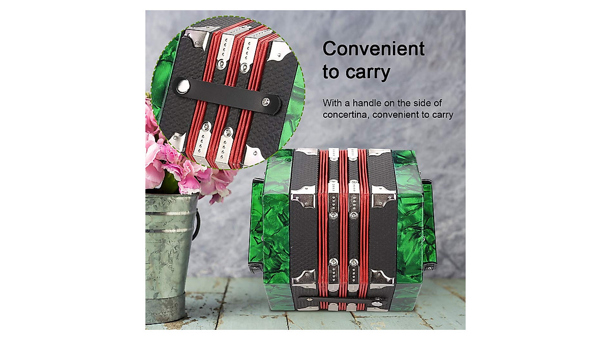 Accordion Concertina for Kids & Adults - 20 Button Green
