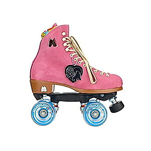 Moxi Skates - Malibu Barbie Limited Edition - Fun and Fashionable Womens Quad Roller Skate | Strawberry Pink | Size 8