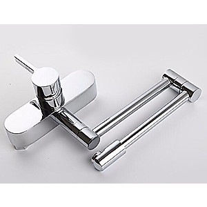 SJQKA-Faucet All copper wall type sink, sink, hot and cold kitchen faucet, dish basin, rotary folding faucet