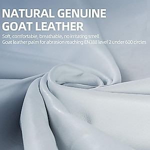 Vgo... 1Pair Gardening Gloves for Women, Goatskin leather Thorn Proof Working Gloves for Weeding, Digging, Raking, Pruning and Planting,Touchscreen (M,White,GA3561)