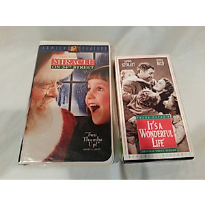 Lot of 2 Christmas Family Entertainment Videos ~ It's A Wonderful Life VHS, Miracle On 34th Street VHS