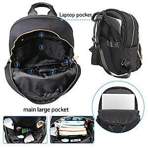 Alissie Travel Backpack for Women Stylish School College Laptop Book bag Water Resistant Anti Theft 15.6-Inch Multi-compartment Professional Black…