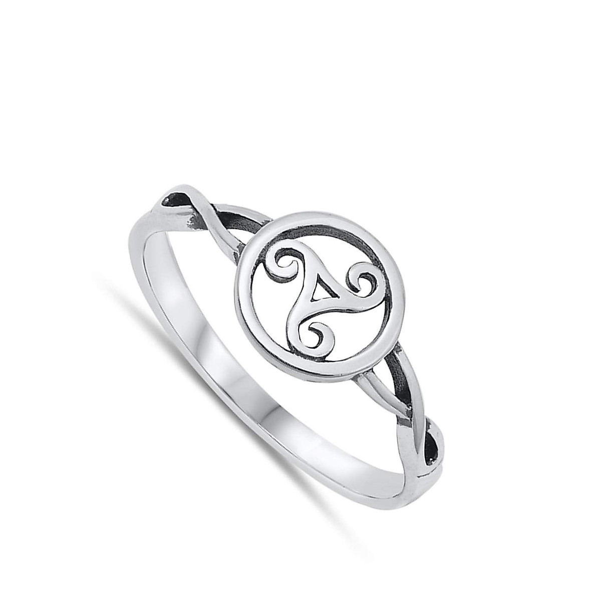 Celtic Triskele Trinity Ring New .925 Sterling Silver Band Size 4