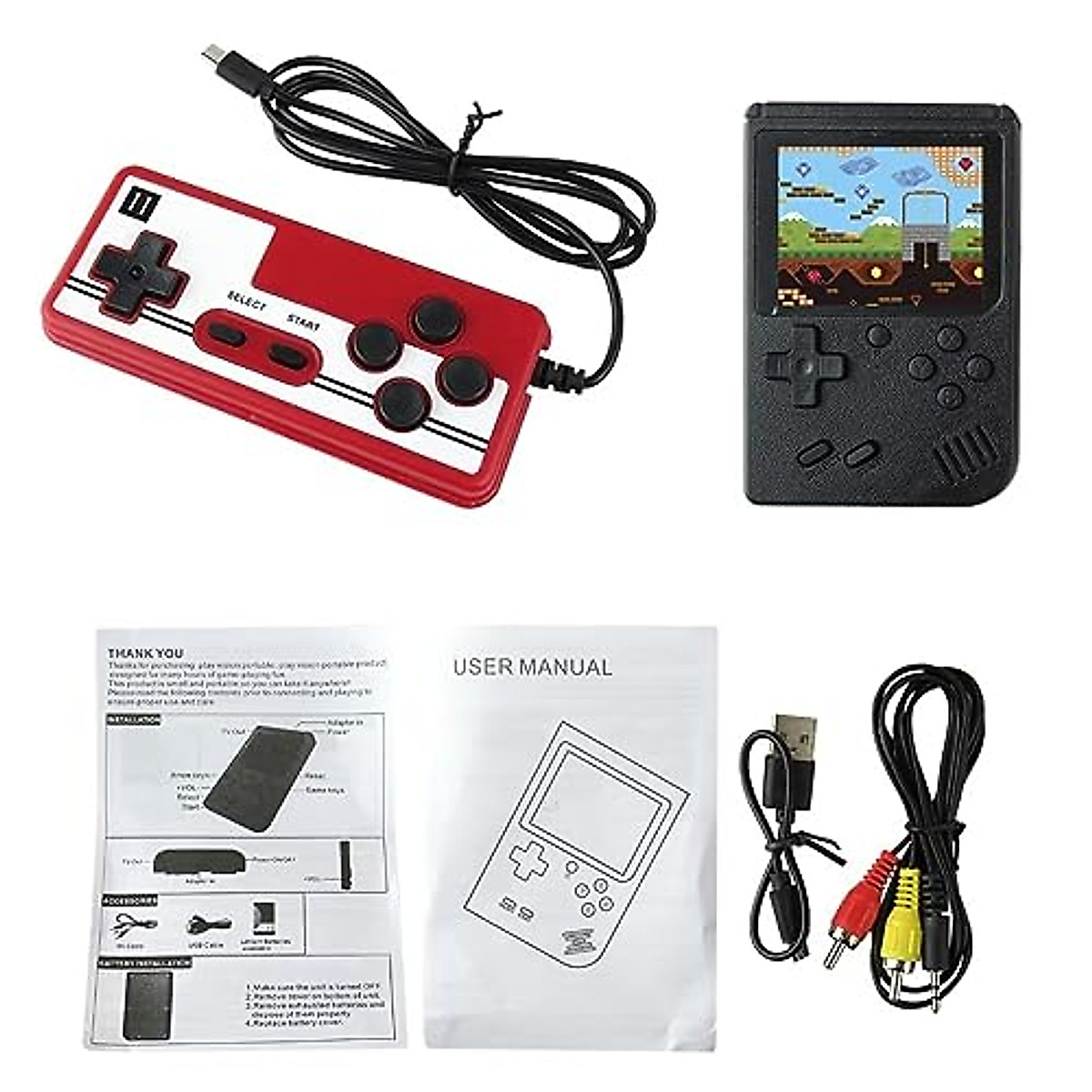 Handheld Game Console Retro Mini Game Player with 400 Classical Games Handheld Games Support TV Connection & Two Players for Kids Adults by GRABOTE