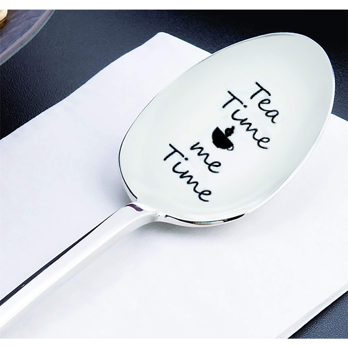Boston Creative Company Tea Time Me Time -Engraved Spoon - Tea Lover Gift Coffee Spoon - Stamped Custom Spoon