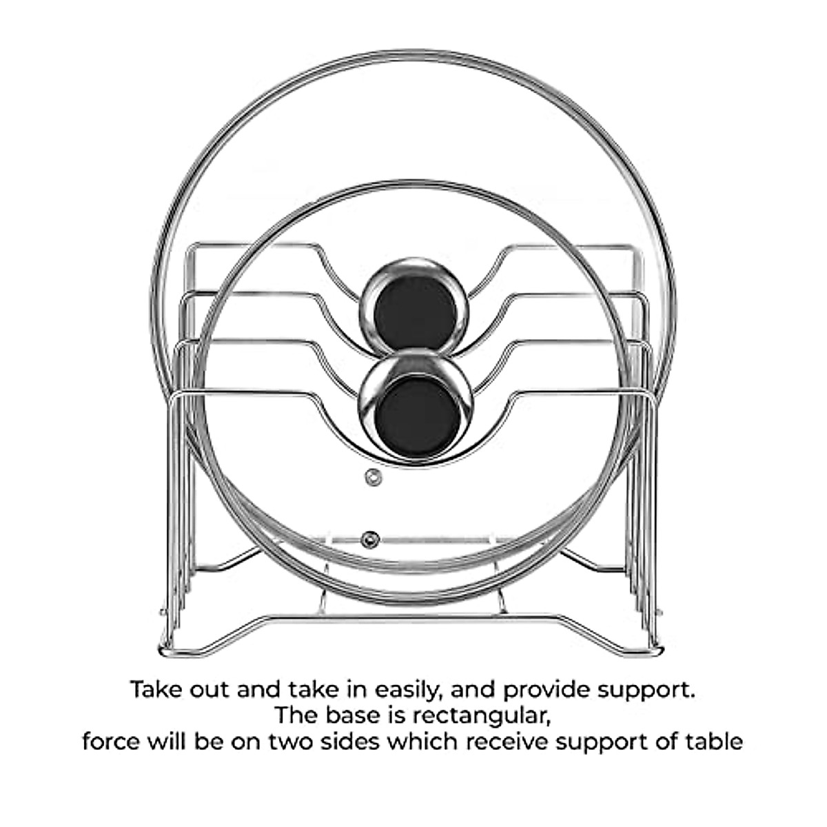 LENITH Cutting Board Rack Chopping Board Organizer Stand Holder Kitchen Countertop Pots Pan Lids Rack Organizer (Medium_Silver Color)