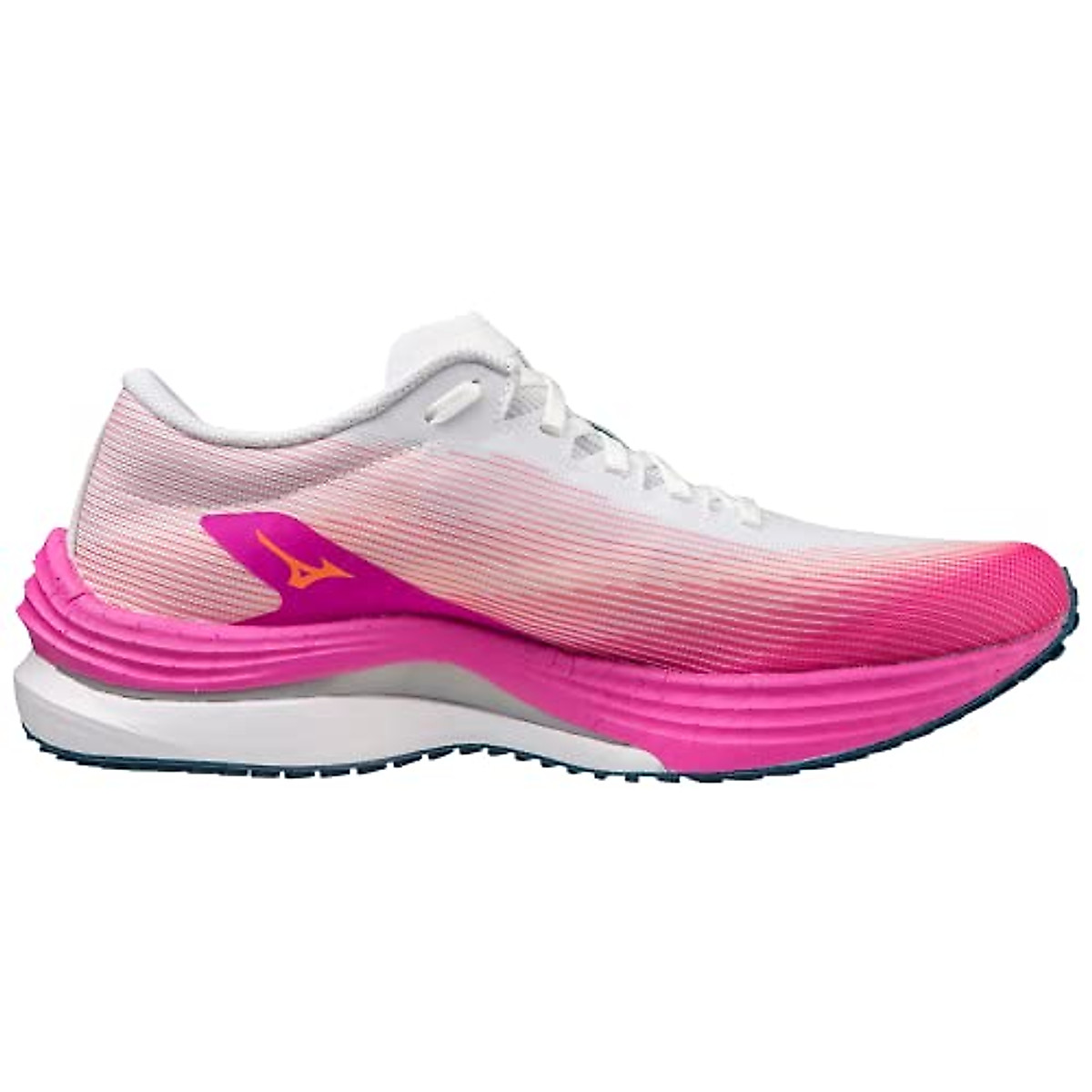 Mizuno Women's Wave Rebellion Flash Running Shoe, White/Silver, 8