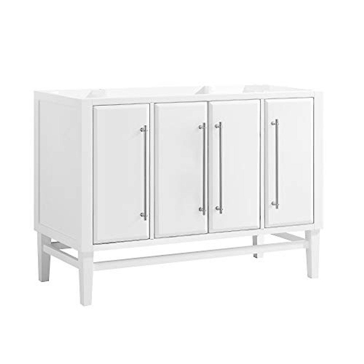 Avanity White 48-Inch Mason Bath Vanity Cabinet with Silver Trim