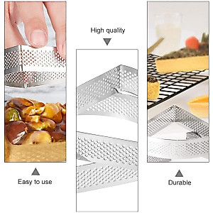 3 Pcs French Tart Ring Mold Bread Mold Muffin Molds French Bread Pizza Donut Pans Pastry Tart Rings Perforated Pastry Rings Durable Cake Cups Cookies Cutter Porous Biscuit Collar