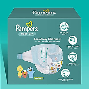 Pampers Baby Dry Diapers Size 0/Newborn 104 Count