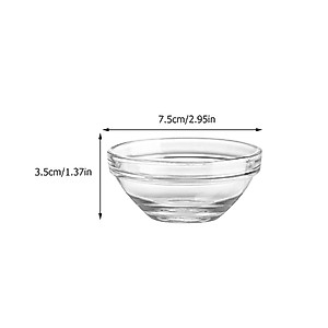 Housoutil 8PCS Stackable Food Prep Bowl, Multipurpose Clear Glass Jelly Bowls, Glass Stackable Dessert Bowls Set Dishware Safe for Kitchen Dessert, Dips, and Candy Dishes Nut (4XSmall, 4XLarge)