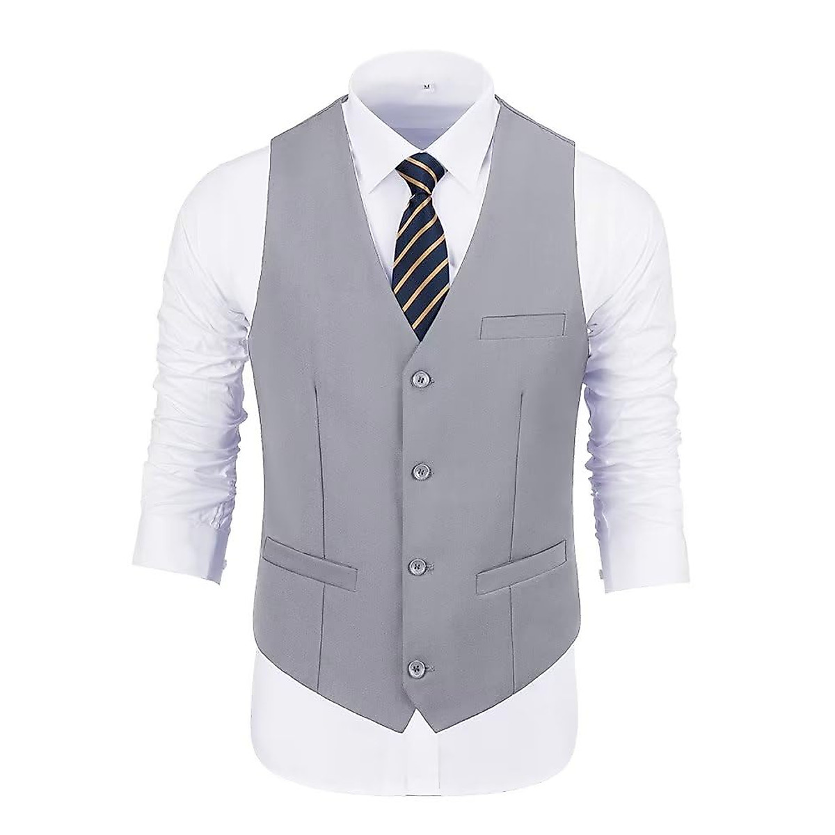 JOYLYJOME Grey Vest and Pants for Men Slim Fit Wedding Prom Suit 2 Pieces Suit Dress Tux Suit Casual Waistcoat Pants Set XL