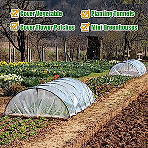 Greenhouse Film,4PCS 6.5x9.8Ft Clear Greenhouse Plastic Sheeting Cover,UV Resistant Polyethylene Film,for Horticulture,Garden and Agriculture,Apply to Greenhouse Plants Windproof Frost Dust Proof