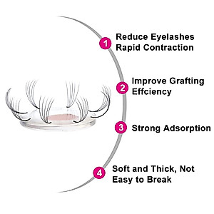 Luckycivia 12 Pcs Silicone Lash Pad Grafted False Easy Fan Lash Pad, Eyelash Silicone Holder Pad, Eyelash Supplies for Beginners Make Fans Blooming Easy Volume Lashes Pallet Tools