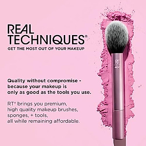 Real Techniques 11 Piece Travel Fantasy Mini Brush Set, Travel Size Makeup Brushes For Foundation Eyeshadow, Powder, Blush, Contour, & Concealer, Makeup Bag Included, Gift Set, Cruelty-Free