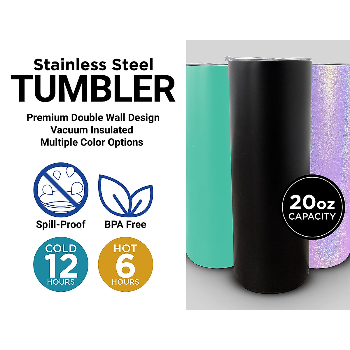 Kansas State Wildcats 20 oz Custom Insulated Stainless Steel Skinny Tumbler Navy Officially Licensed Collegiate Product