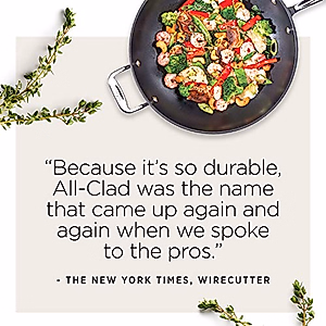 All-Clad HA1 Hard Anodized Nonstick Sauté Pan 4 Quart Induction Oven Broiler Safe 500F Pots and Pans, Cookware Black