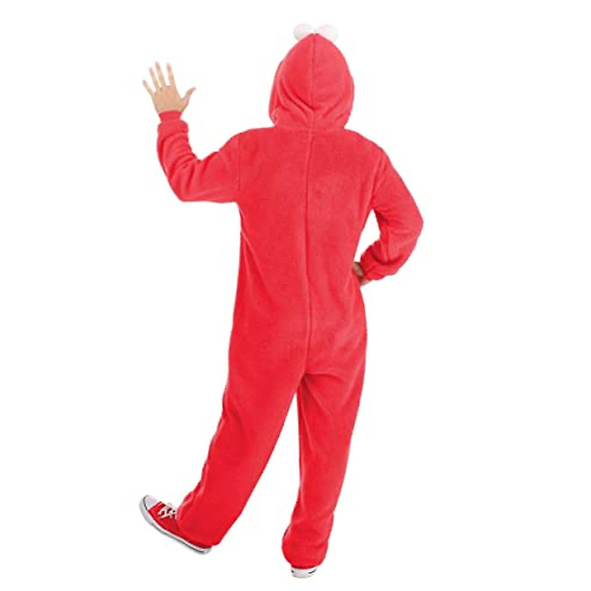 Sesame Street Elmo Costume for Adults - Men's & Women's Sesame Street Elmo Hooded Jumpsuit - Officially Licensed S Red