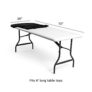 Iceberg iGear Stretch Fabric Table Top Cap Cover, fits 6' Tables, Polyester/Spandex, Black, 30" W x 72" L
