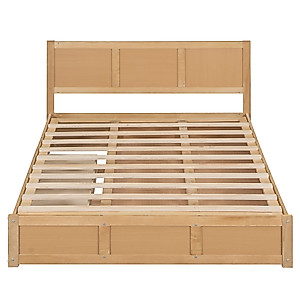 Queen Lift Storage Bed,Wooden Platform Bed with Storage and 2 Drawers Below with Fabric Headboard and Wood Slat Support, Hydraulic Storage System for Kids Teens and Adults,, Easy Assembly (Queen)