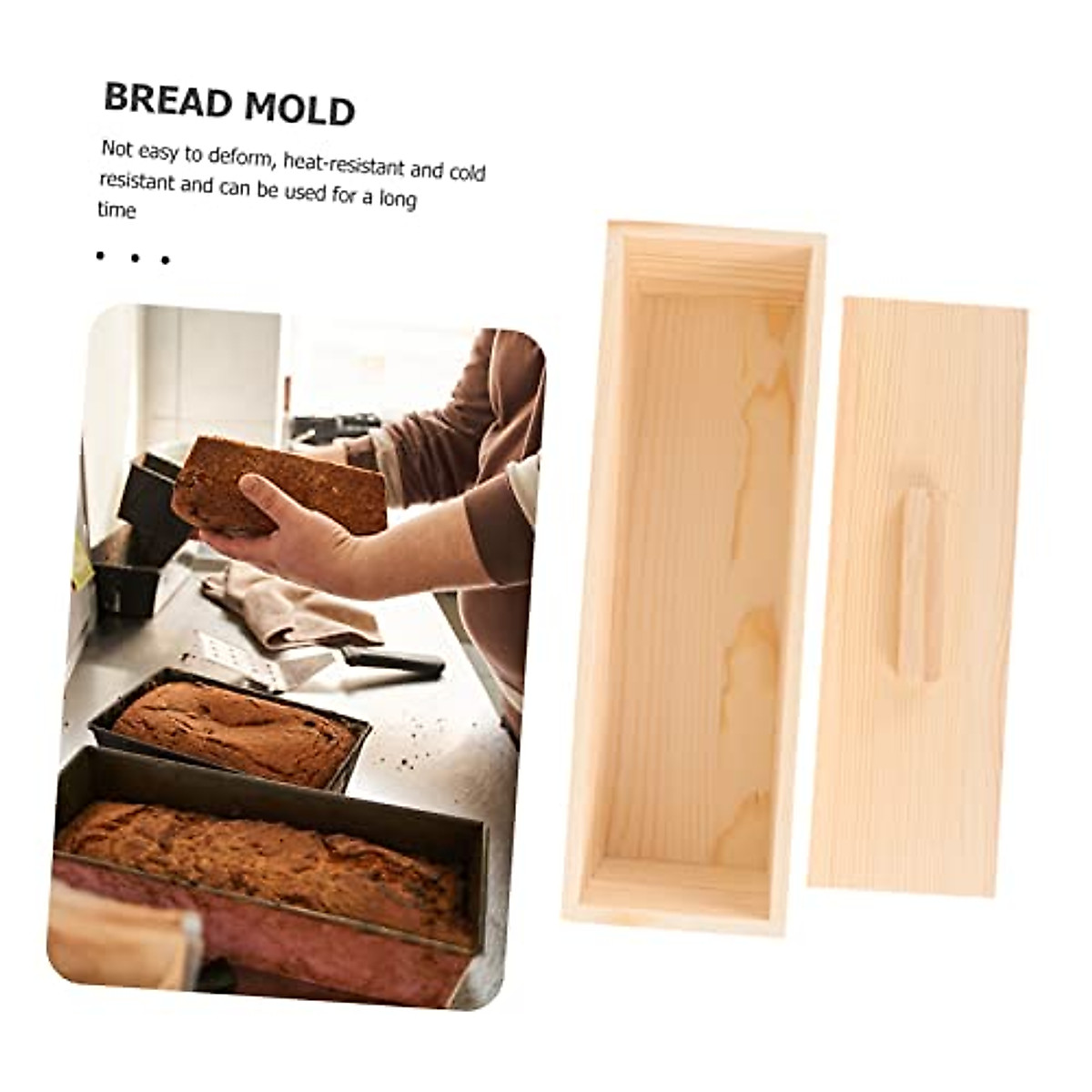 HAKIDZEL toast mold unfinished treasure chest wood bread container kitchen loaf pan nonstick bread pan wood bread bin soap container toast DIY baking mold wooden with cover baking tools