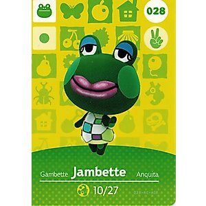 Nintendo Animal Crossing Happy Home Designer Amiibo Card Jambette 028/100 USA Version