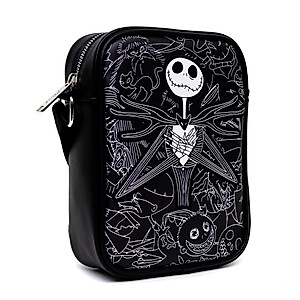 Disney Bag, Cross Body, The Nightmare Before Christmas Jack Skellington Pose, Black, Vegan Leather