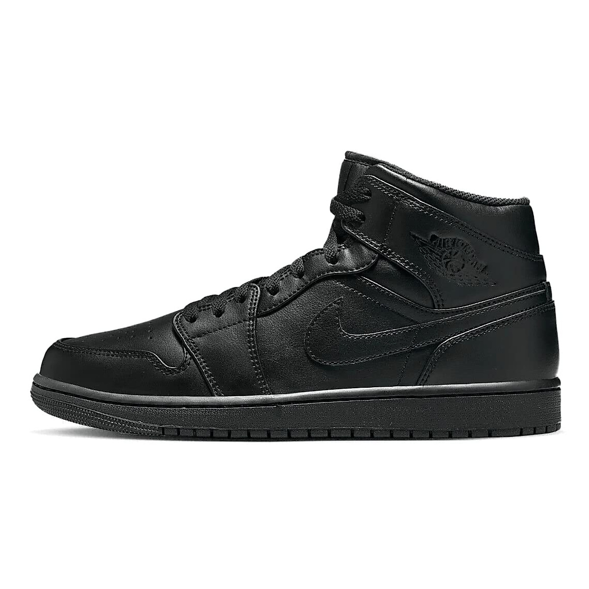 Jordan Mens Air 1 Mid 554724 093 "Triple Black - Size 10