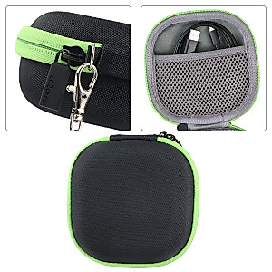 co2CREA Hard Travel Case Replacement for Leapfrog Rockit Twist Handheld Learning Game (Black Case + Green Zipper)