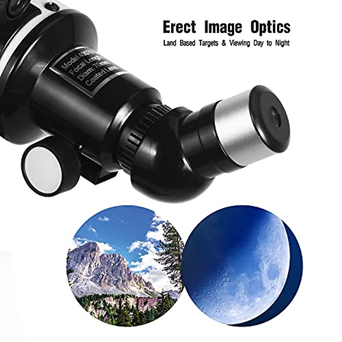 Telescopes for Adults, 70mm Aperture 400mm AZ Mount, Telescope for Kids Beginners, Fully Multi-Coated Optics, Astronomy Refractor Telescope Portable Telescope with Tripod, Phone Adapter, Backpack