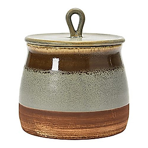 Bloomingville Stoneware, Reactive Glaze Canister, 4" L x 4" W x 5" H, Multicolor