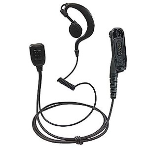 ProMaxPower G-Shape Earbud Earpiece with PTT Mic for Motorola Radios MOTOTRBO XPR6550, XPR7350, XPR7550e, XPR7580e, APX900, APX4000, APX6000, MTP850S