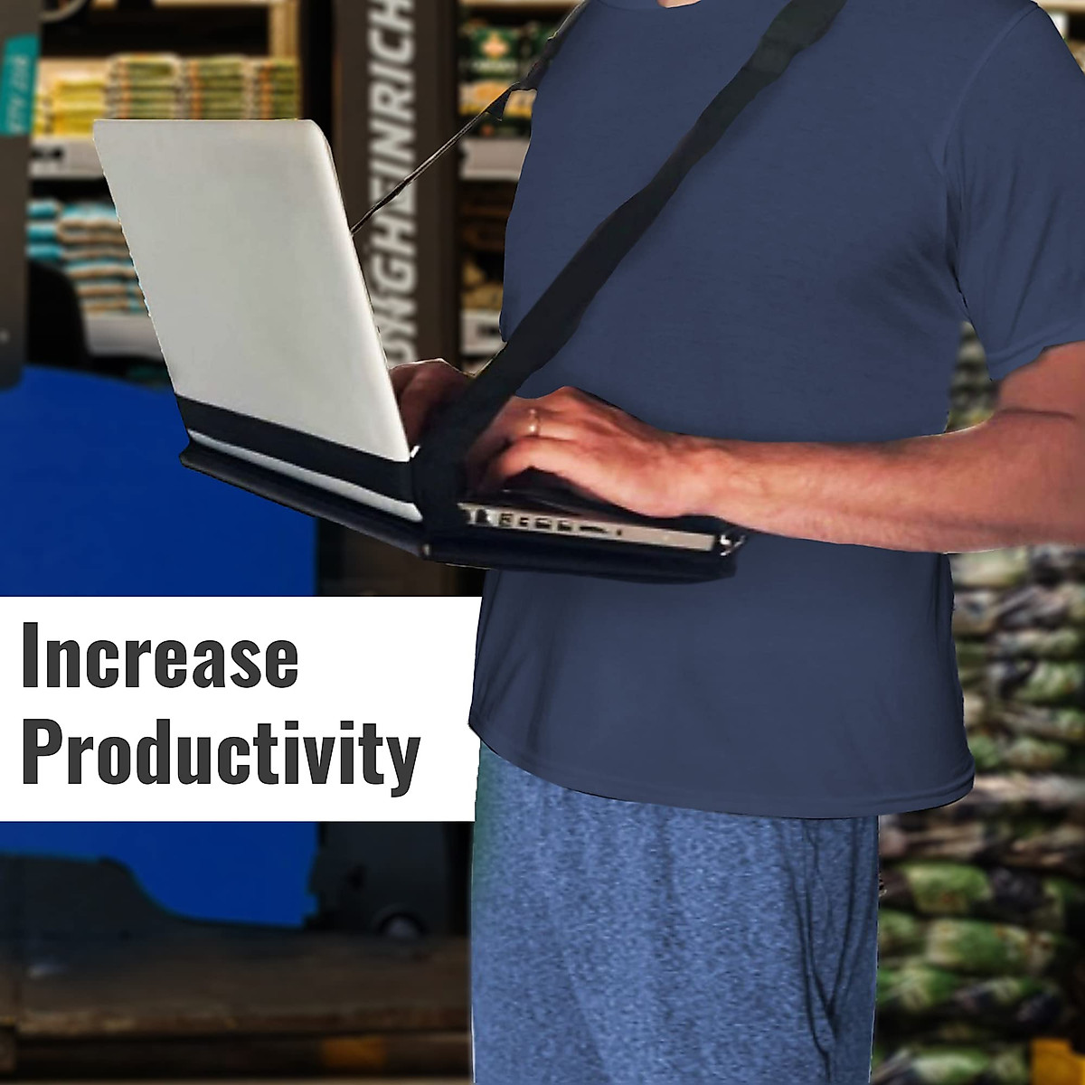 Walking Desk Mobile Laptop Desk, Hands Free Wearable Desk Mobile Laptop Harness, Standing Desk Walking Desk for Clipboard or 13" Laptop