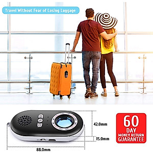 XinYu Anti-Spy Hidden Camera Detector Infrared Portable Safesound Personal Alarm 3-in-1 Functionality Defense Emergency Alert with Mini LED Flashlight for Home Hotel Travel Suitcase Security Box