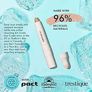 Trestique Concealer Crayon, Refillable Makeup Concealer With Built-In Blending Sponge, Sustainable Under Eye Concealer, Clean Beauty Concealer Makeup
