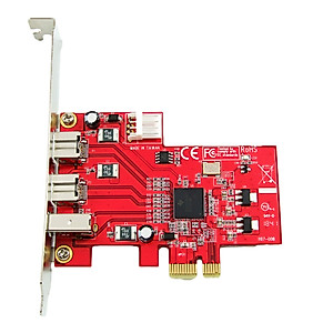 Ableconn PEX-FW107 1394b & 1394a 3-Port PCI Express (PCIe) Low Profile FireWire Host Adapter Card - TI XIO2213 Chipset