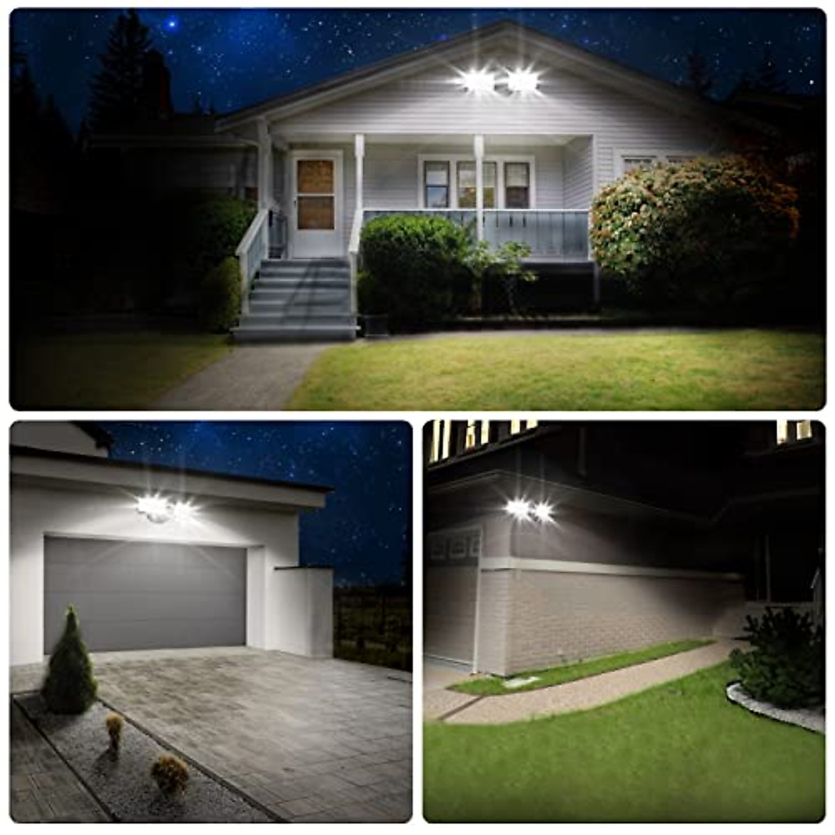 LEPOWER 3000LM LED Flood Light Outdoor, Switch Controlled LED Security Light, 28W Exterior Lights with 2 Adjustable Heads, 5500K, IP65 Waterproof for Garage, Yard, Patio