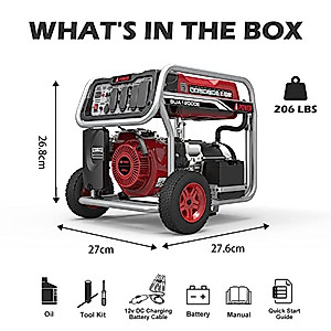 A-iPower SUA12000E 12000 Watt Portable Generator Heavy Duty Gas Powered With Electric Start For Jobsite, RV, and Whole House Backup Emergency
