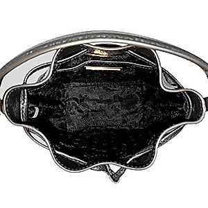 Tory Burch 87869 Willa Mini Black With Gold Hardware Women's Drawstring Bucket Bag