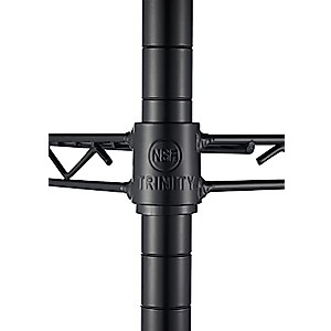 TRINITY 4-Tier NSF Wire Wheels and Liners Shelving Rack Black, 48W x 18D x 72H,