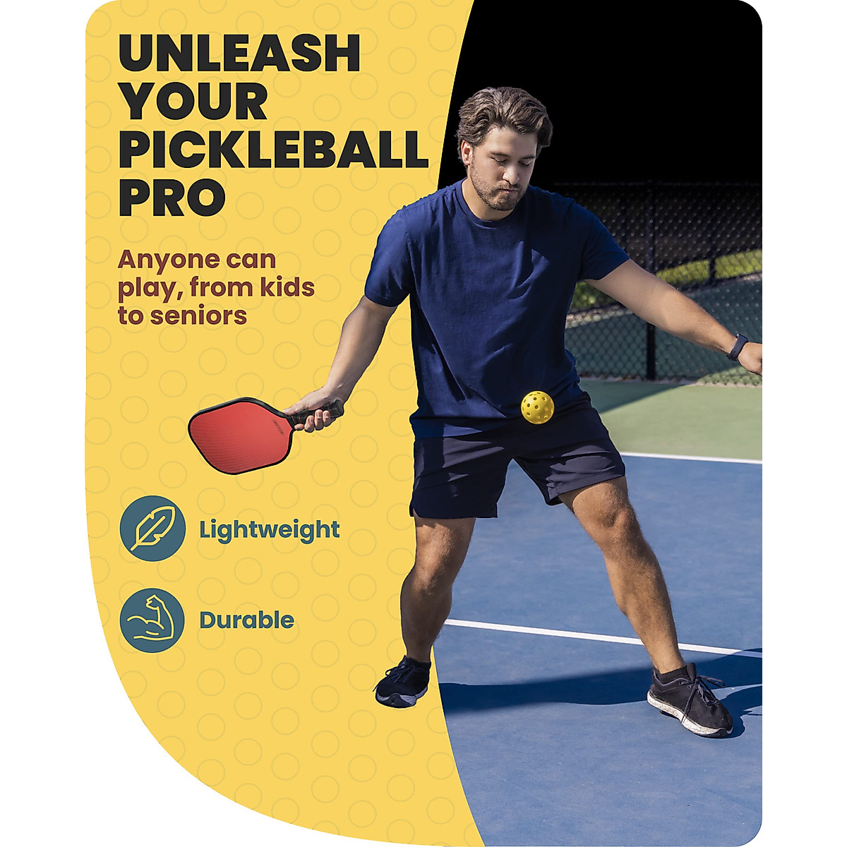 Boulder Pickleball Paddles - Carbon Fiber Paddle Set of 2 Racquets and 4 Balls - Complete Pickleball Set for Beginners and Experts