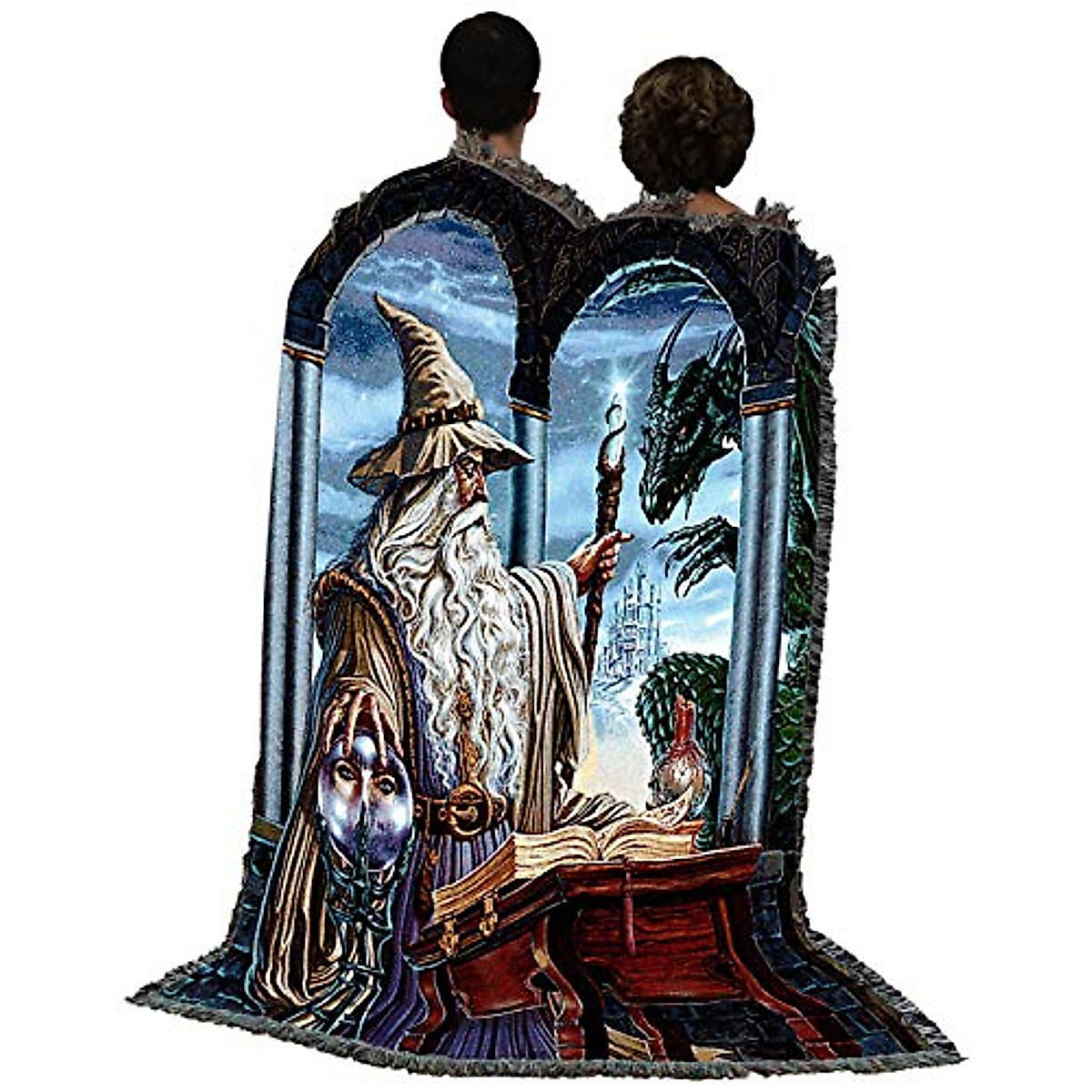 Pure Country Weavers Wizard's Emissary Dragon Blanket by Ed Beard Jr - Gift Fantasy Tapestry Throw Woven from Cotton - Made in The USA (72x54)