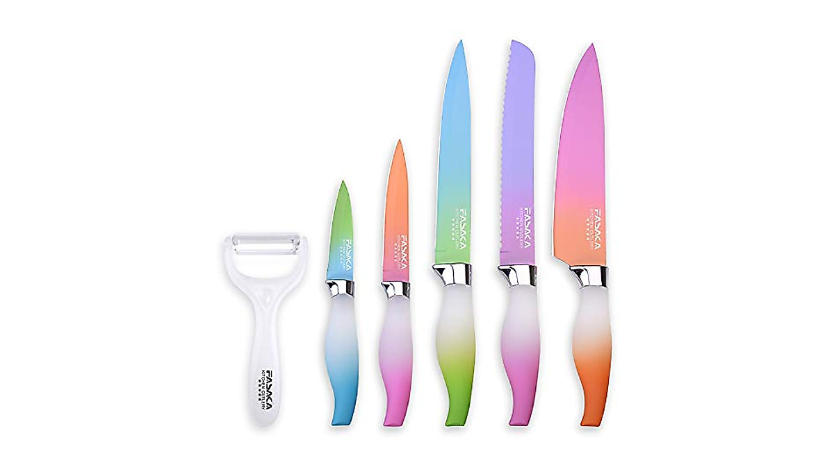 FASAKA Colorful 6 Piece Knife Set - Premium Kitchen Cutlery