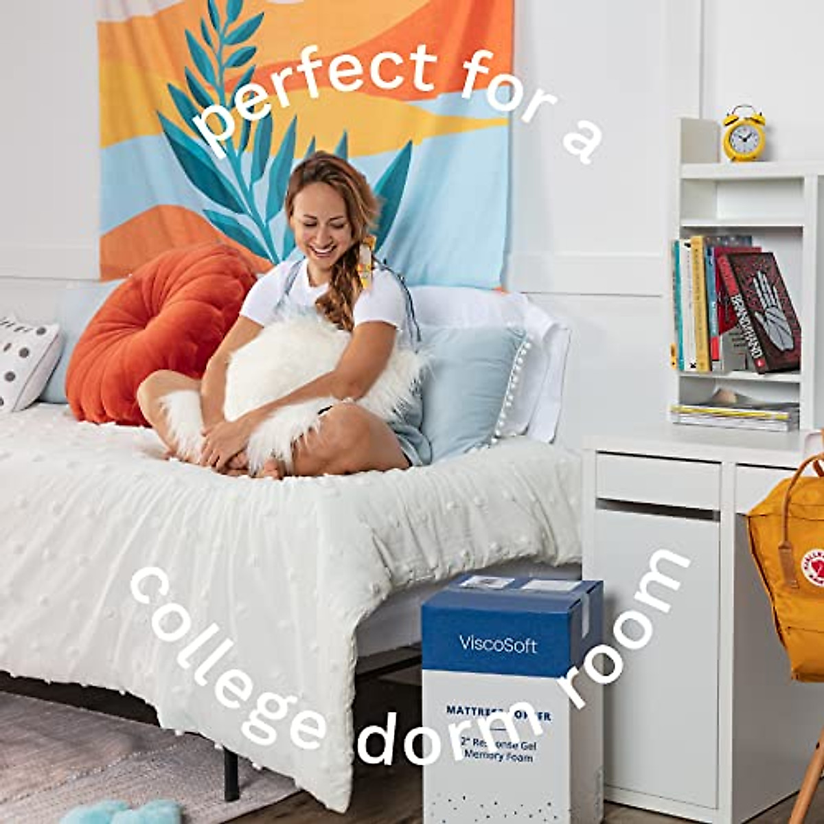 ViscoSoft Memory Foam Mattress Topper Twin XL - Made in USA 3 Inch Extra Long Reflex Gel Mattress Pad CertiPUR-US Certified